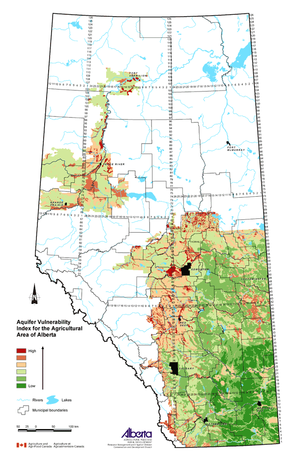 Agricultural Land Resource Atlas of Alberta - Aquifer Vulnerability ...