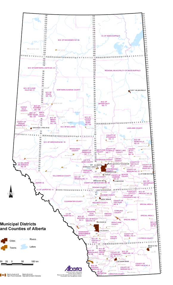 Agricultural Land Resource Atlas of Alberta - Municipal Districts and ...